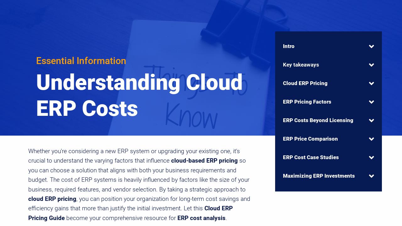 Understanding Cloud ERP Costs: Essential Information - Rsult's Ultimate Megapack: 11 Essential ...