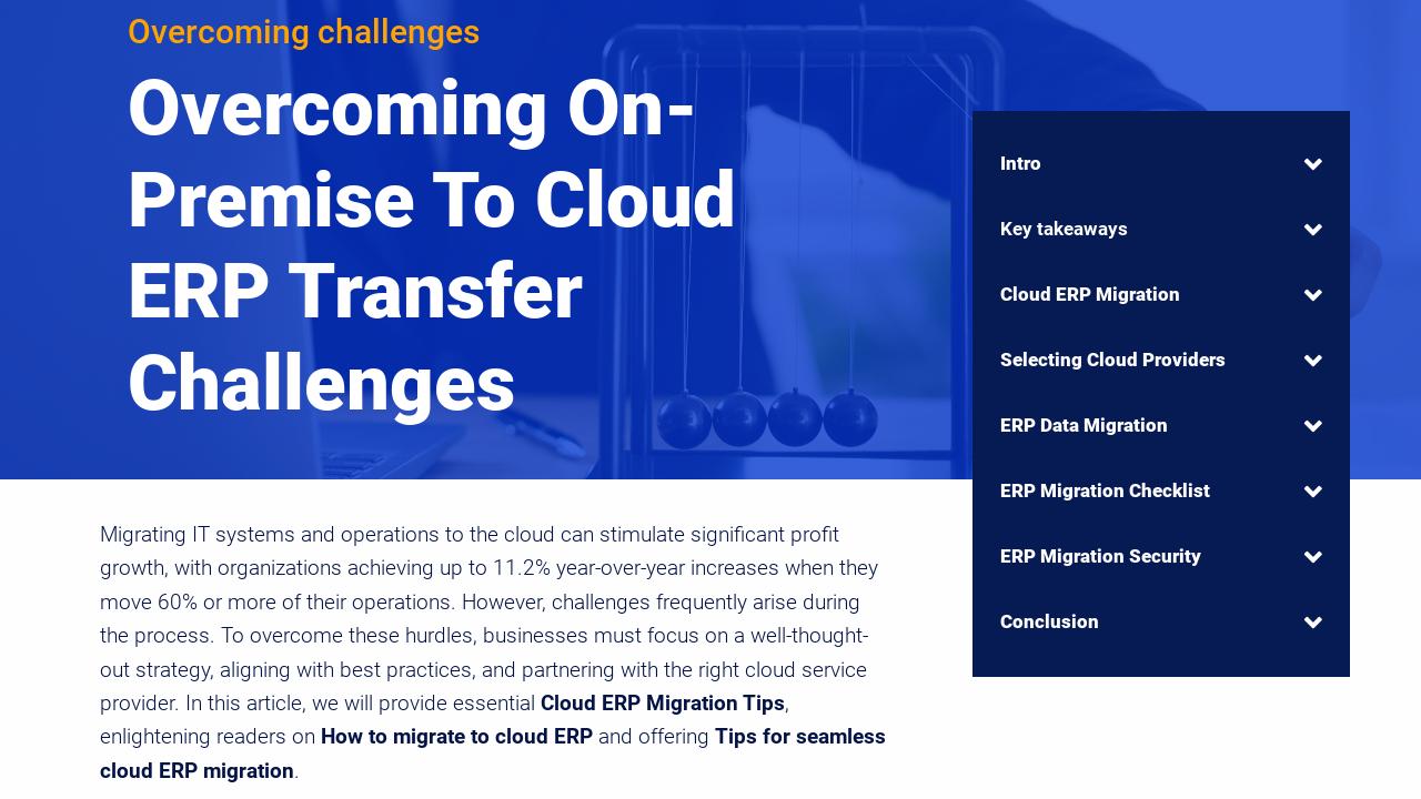 Overcoming On-Premise to Cloud ERP Transfer Challenges - Rsult's ...