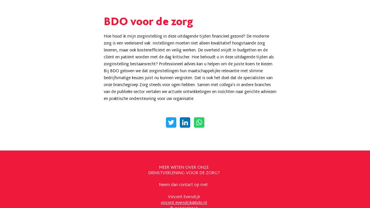 Over BDO - BDO-Benchmark Ziekenhuizen 2022