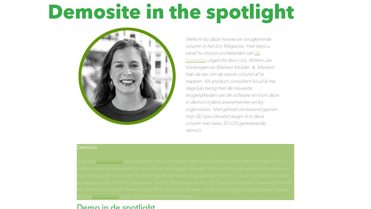 Demosite - Esri Magazine #1 2021