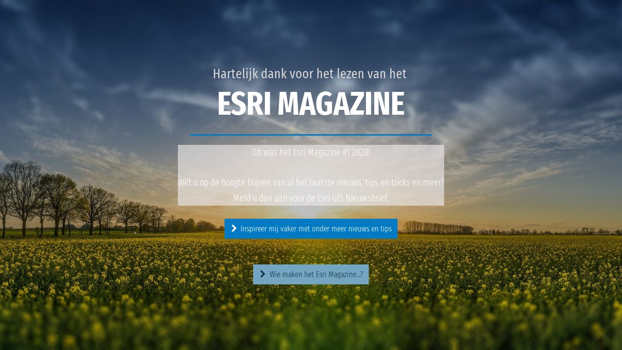 Afsluiting - Esri magazine #1 2020