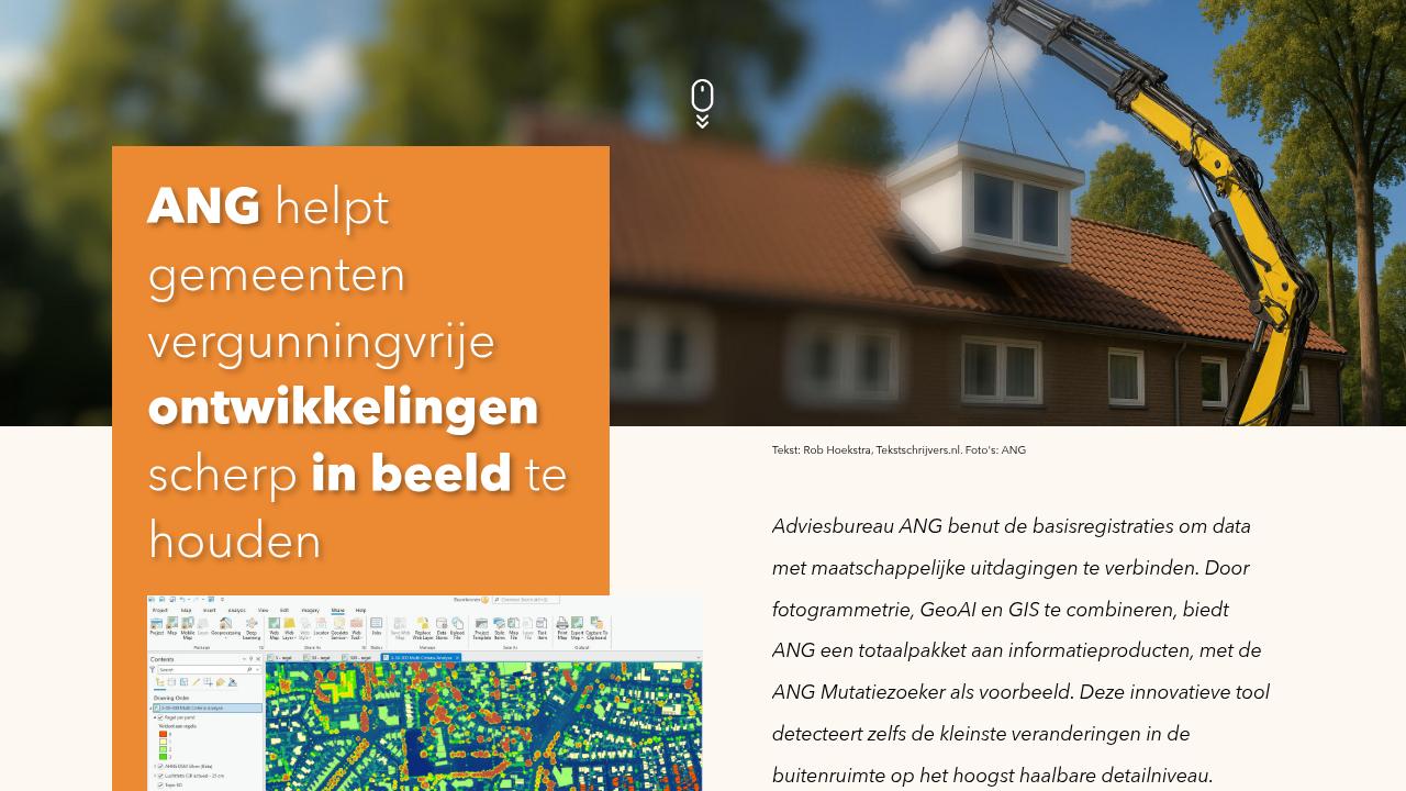 ANG helpt gemeenten vergunningvrije ontwikkelingen te detecteren met ArcGIS