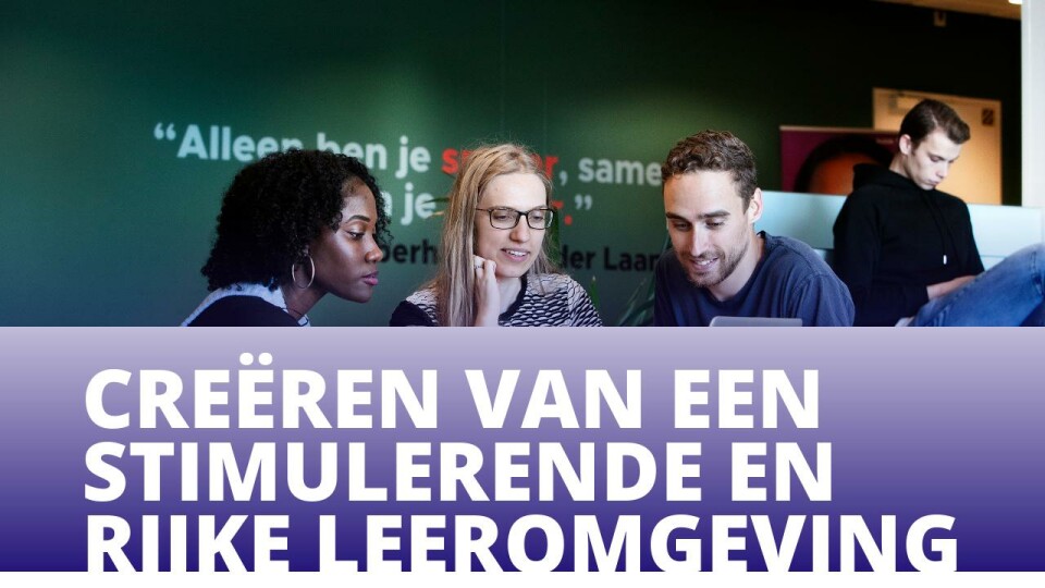 Creëren van een stimulerende en rijke leeromgeving - Op koers naar 2026