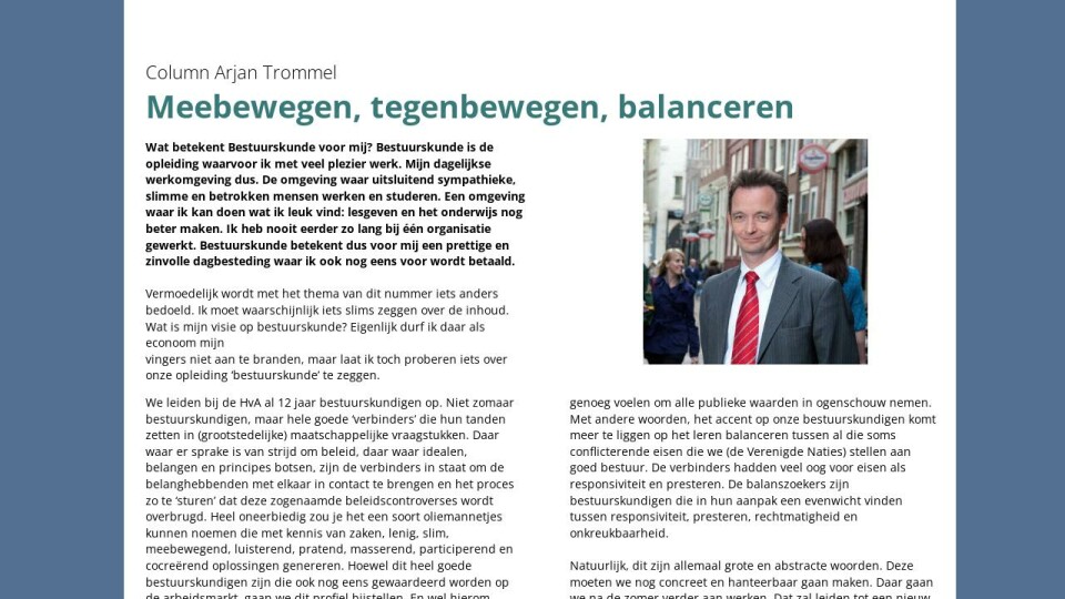 Column - ELF - 'De betekenis van bestuurskunde'