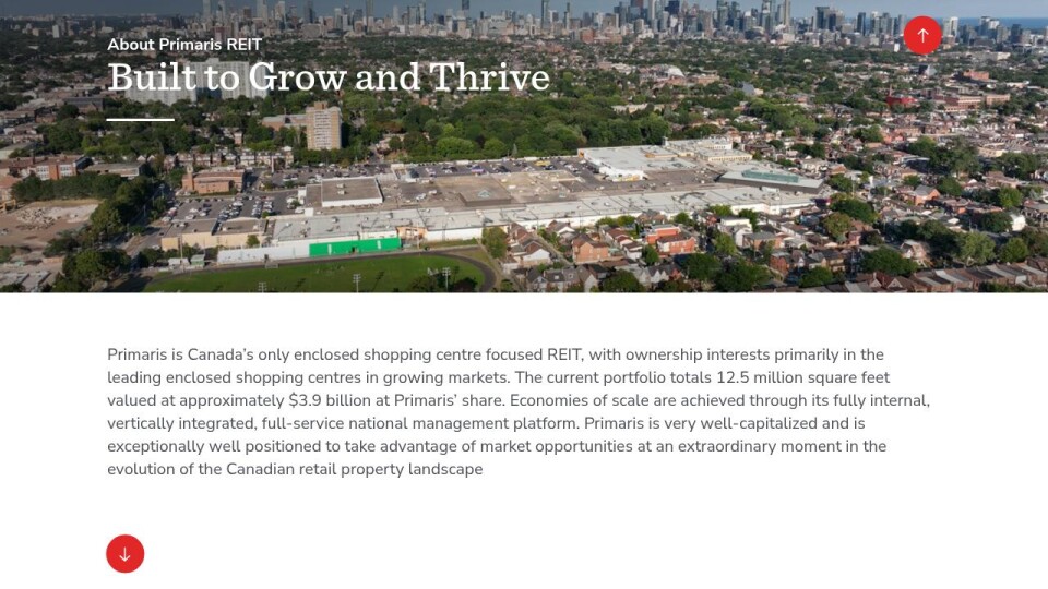 About Primaris Reit Built to Grow and Thrive - Presentation Primaris About Primaris Reit Built to Grow and Thrive - Presentation Primaris