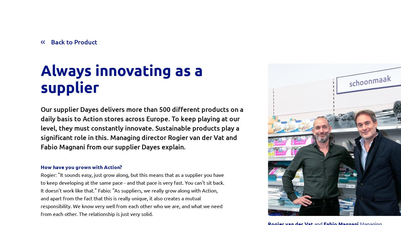 Always innovating as a supplier - Update2022
