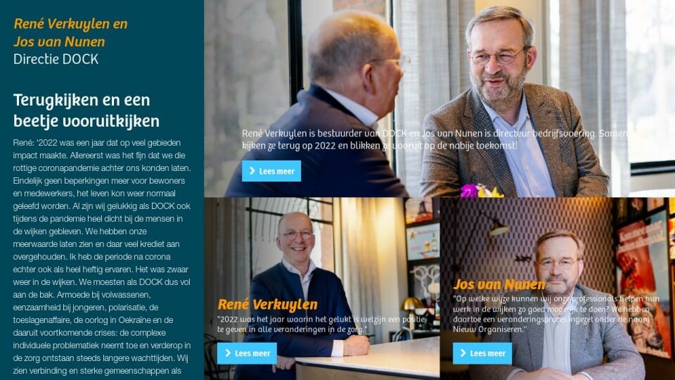 René Verkuylen en Jos van Nunen - Directie - DOCK jaarverslag 2022