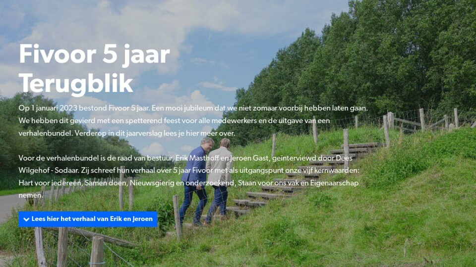 Fivoor 5 jaar | Terugblik - Jaarverslag Fivoor 2023