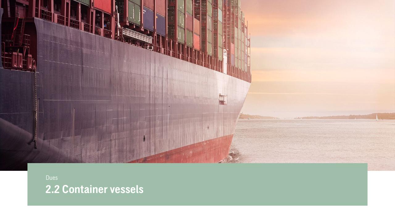 Port Tariff 2024 - Container vessles