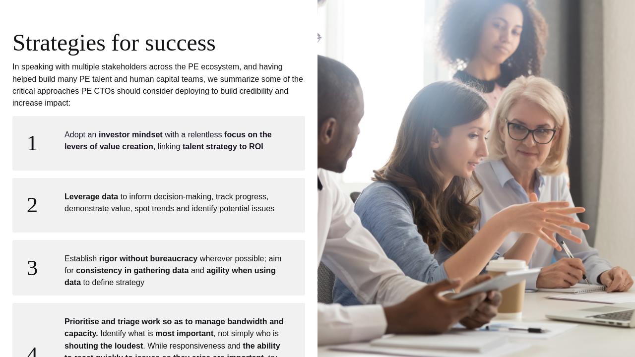 Strategies for success - The rise (and rise) of the Private Equity Chief Talent Officer