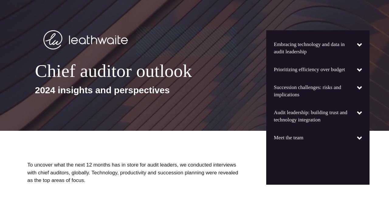 Insights - Chief auditor outlook