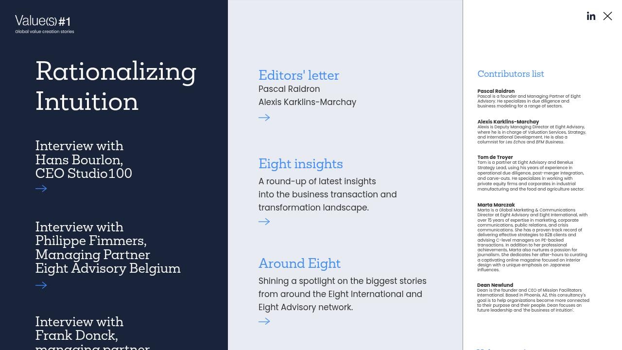 Values - 1 - Mega Menu - Value(s) Magazine by Eight International