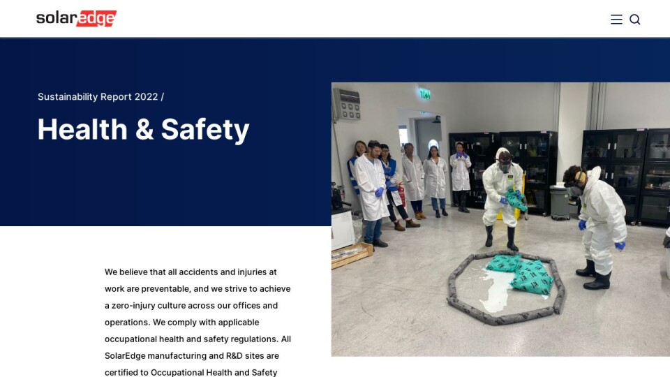Health & Safety - Sustainability Report