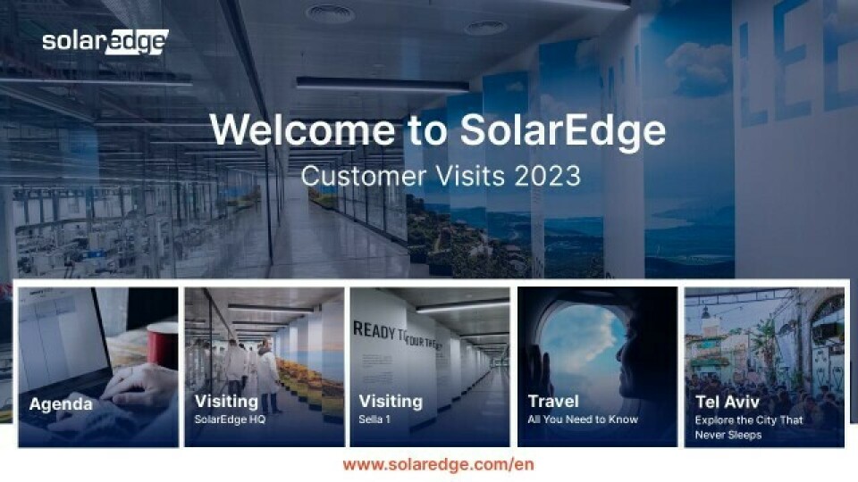 SolarEdge Customer Visits