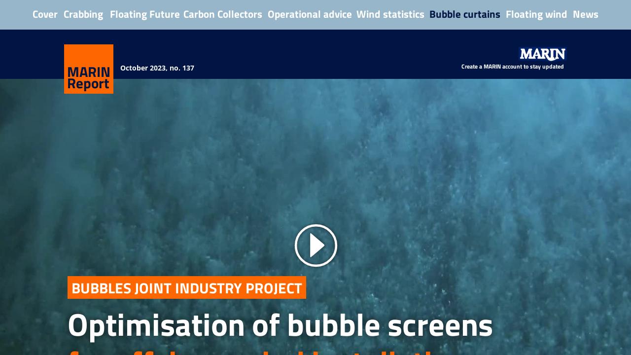 Optimisation of bubble screens for offshore wind installations