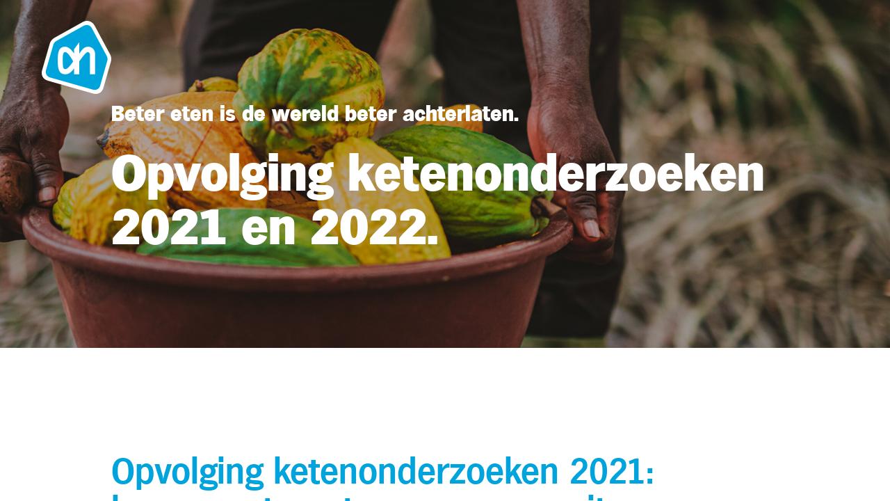 Opvolging ketenonderzoeken 2021 en 2022 - Duurzaamheidsverslag 2022