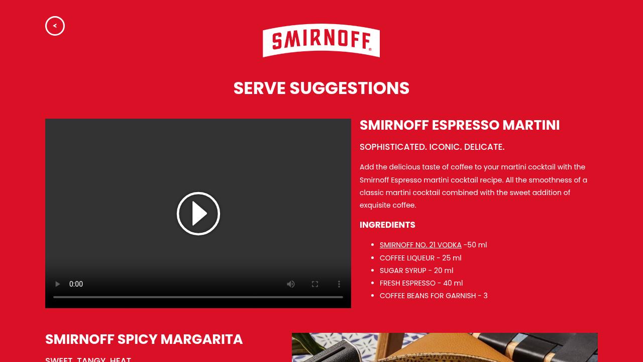 Smirnoff Serve Suggestions - Diageo Hub