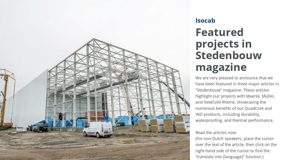 Isocab - Featured projects in Stedenbouw magazine - KIP EAA Newsletter - Q2 2024
