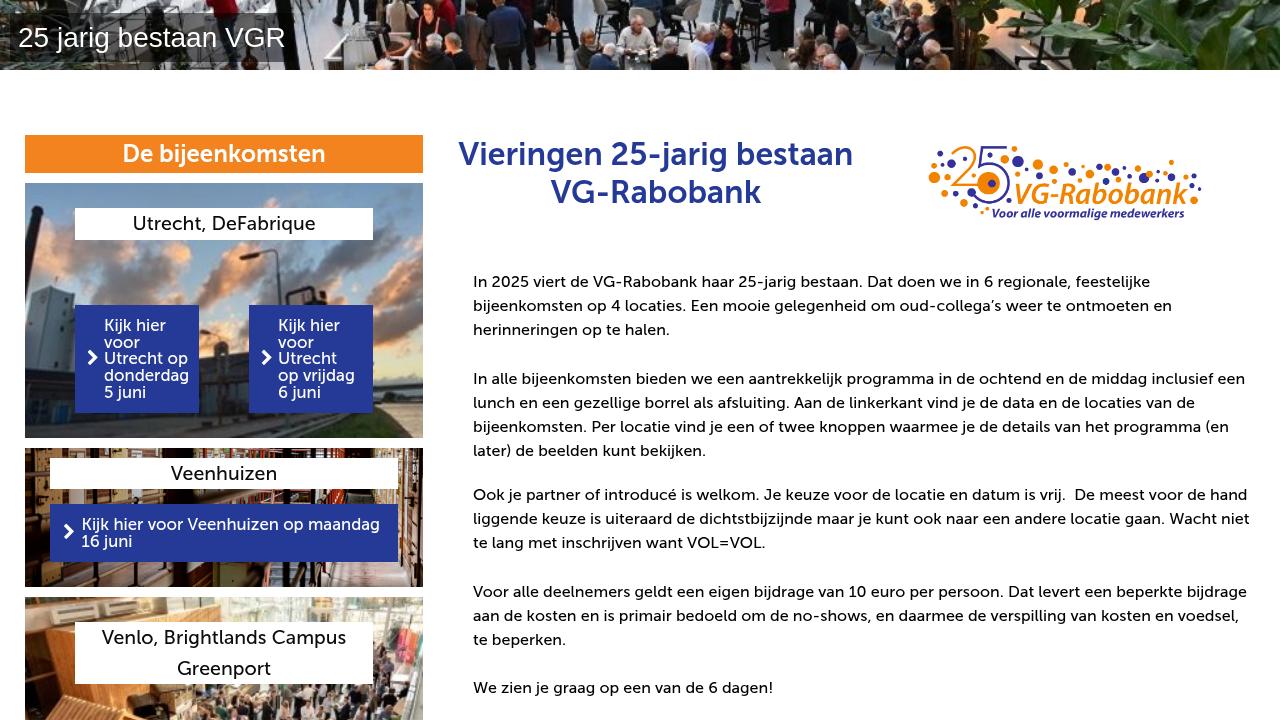 25 jaar VGR-uitnodiging - 25 jaar VGR-uitnodiging