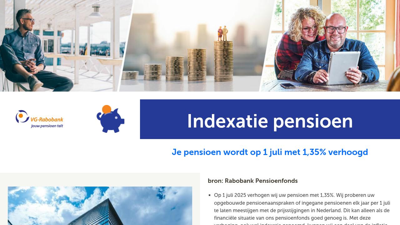 Indexatie pensioen - indexatie pensioen