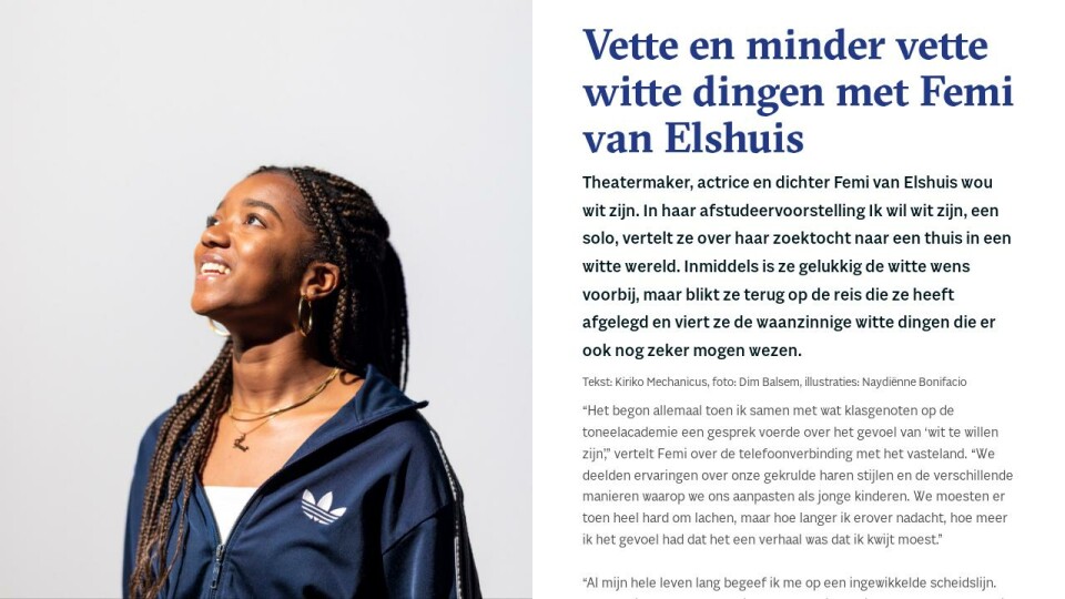 Vette en minder vette witte dingen met Femi van Elshuis - Dagkrant ...
