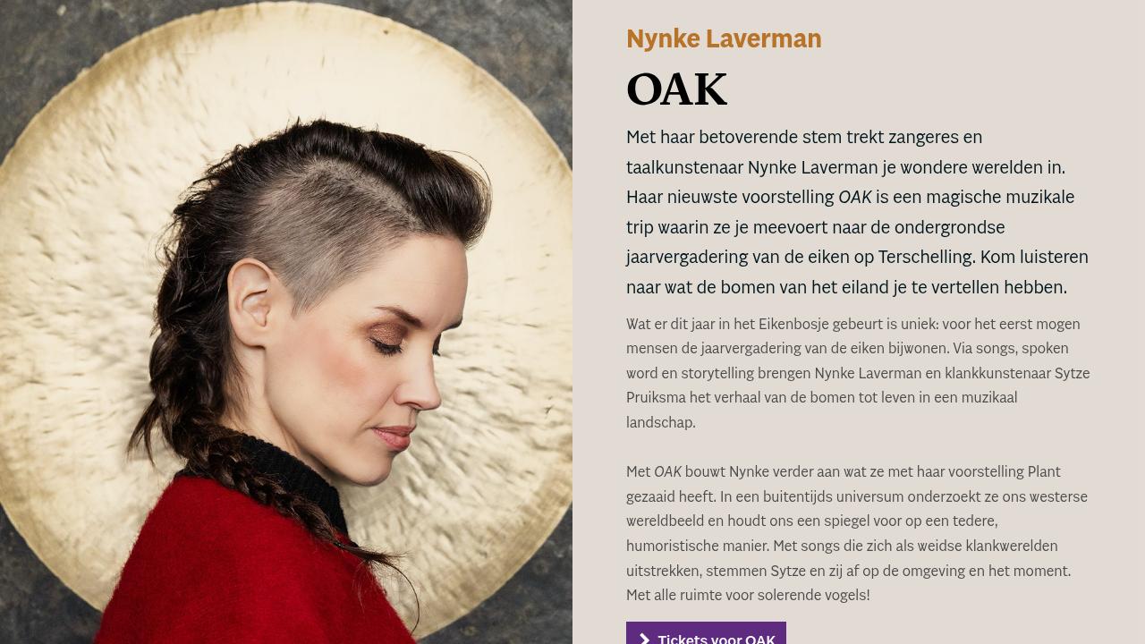 Nynke Laverman - OAK - Oerol 2025 - Programmakrant