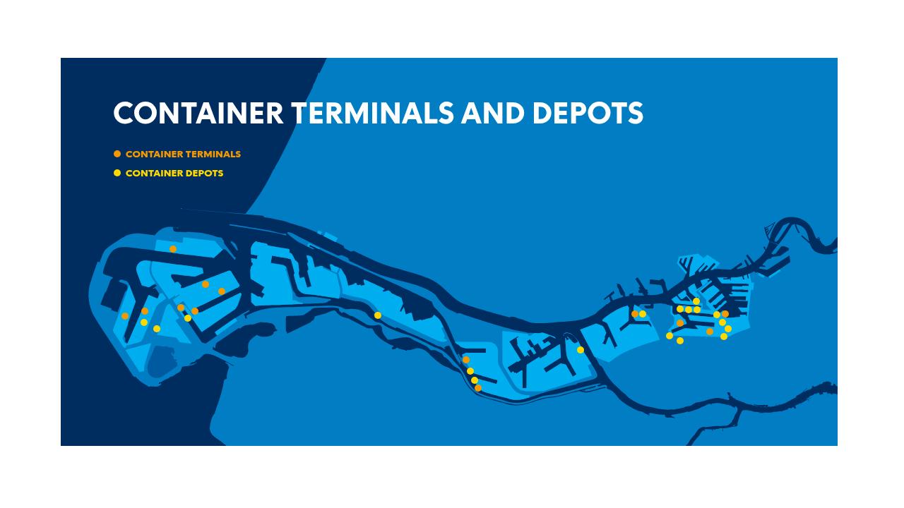 Containerterminals - Kaart terminals & depots
