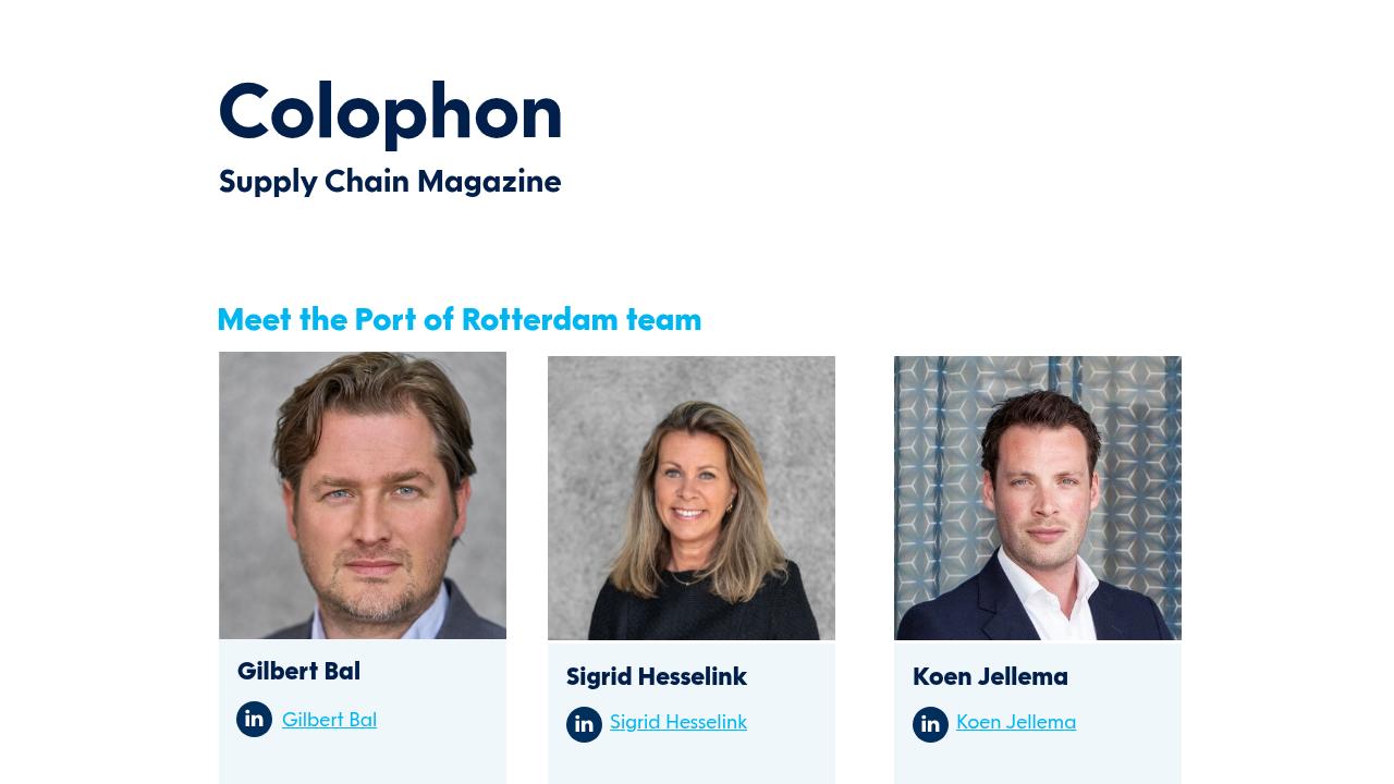Colophon & Contact - Supply Chain Magazine
