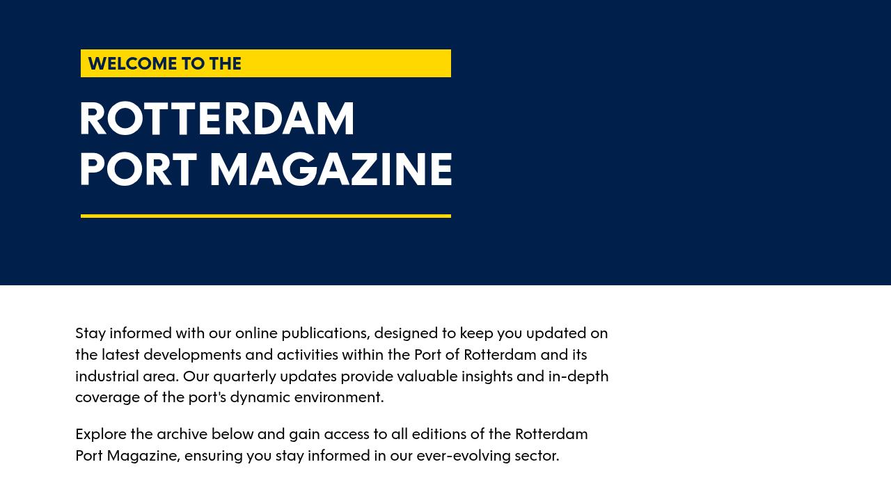 Rotterdam Port Magazines - Rotterdam Port Magazine landingspagina