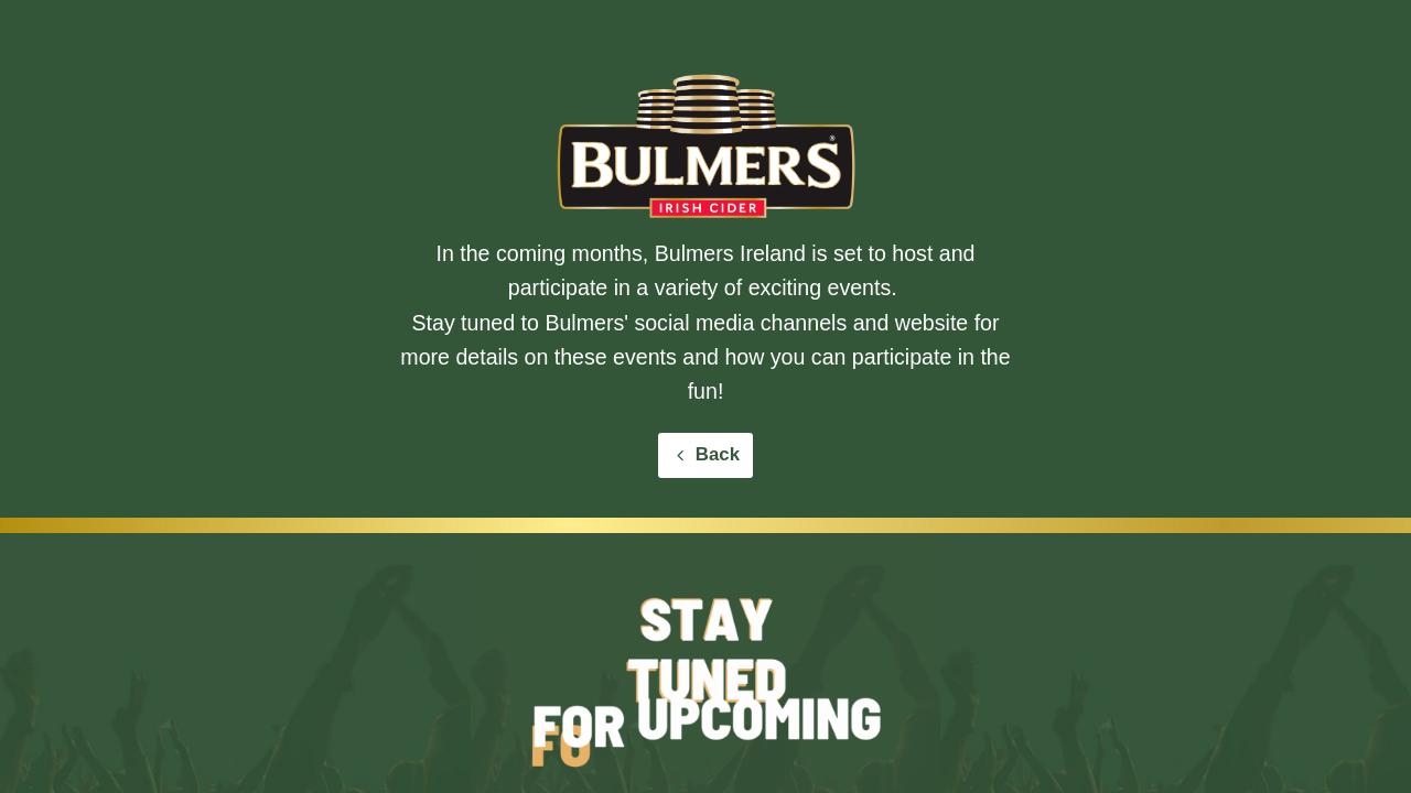 Bulmers Events - Bulmers Pub Portal