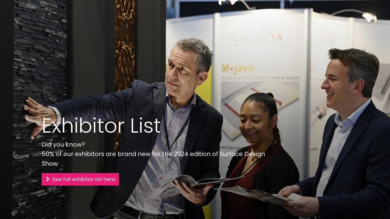 Exhibitor List - Surface Design Show Preview