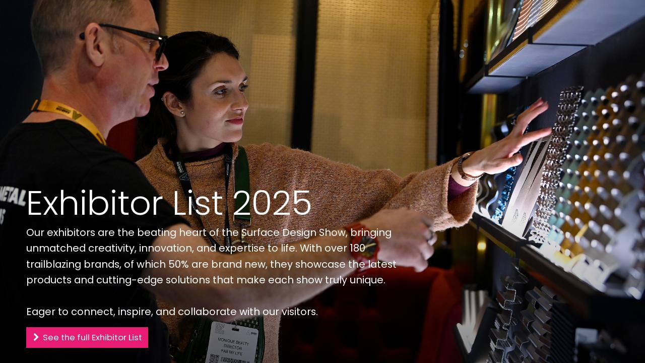 Exhibitor List - Surface Design Show 2025 Official Show Preview