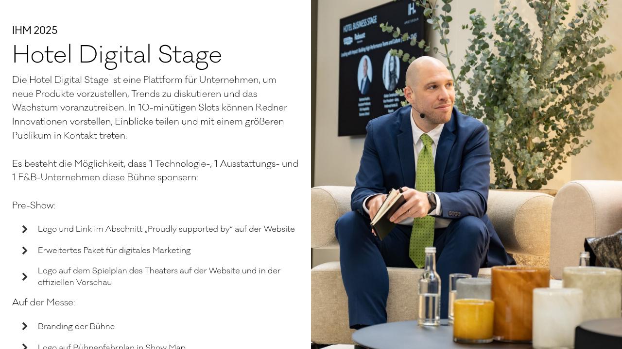 Hotel Digital Stage - IHM 2025 Sponsorship Brochure