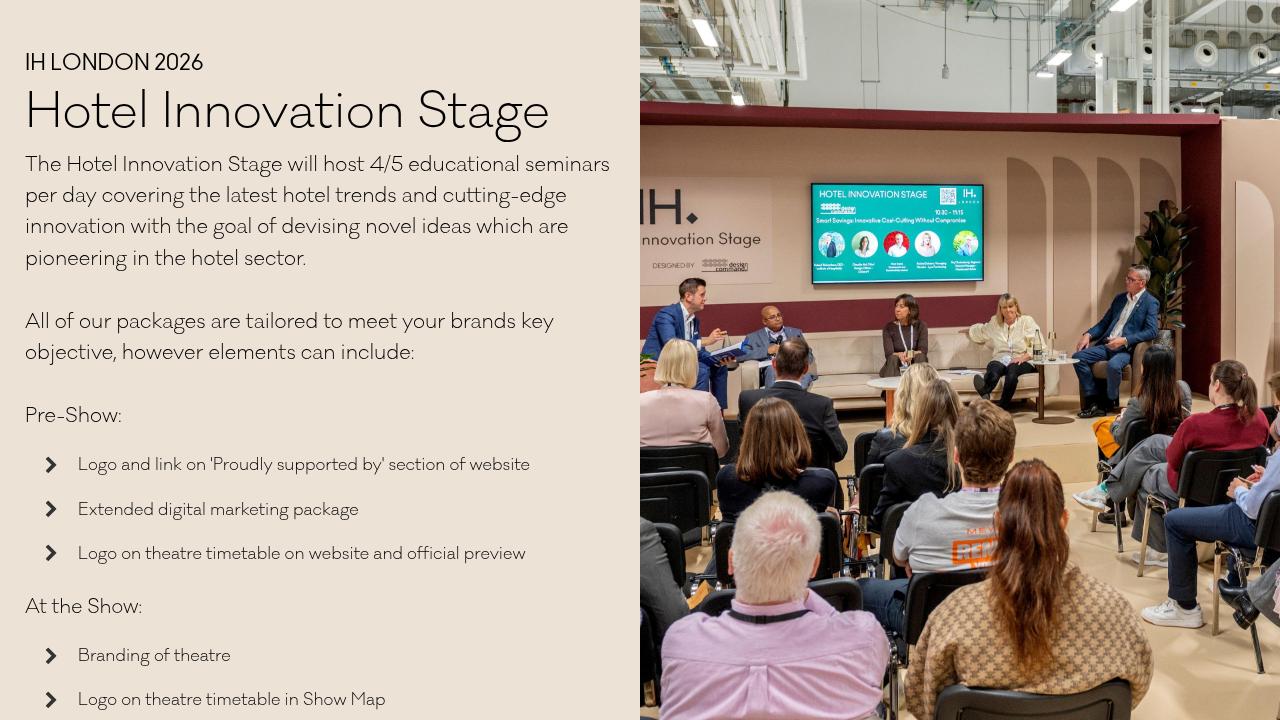 Hotel Innovation Stage - IHL26 | Sponsorship Brochure