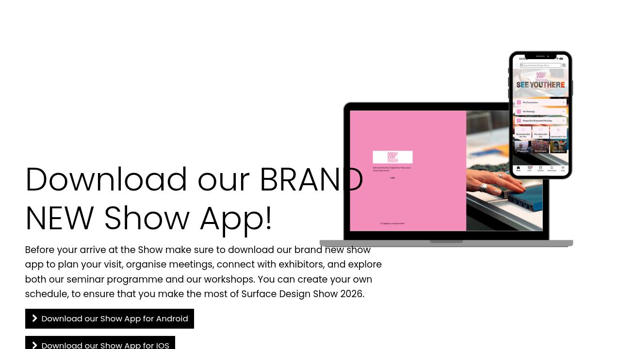 BRAND NEW App - Surface Design Show 2026 Official Show Preview