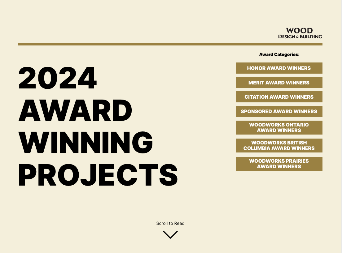 Winning Projects - Wood Design & Building 2025 | Volume 24, Issue 95