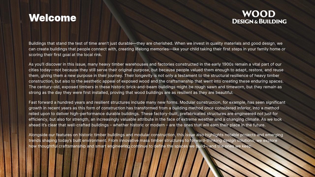 Introduction - Wood Design & Building 2025 | Volume 24, Issue 96
