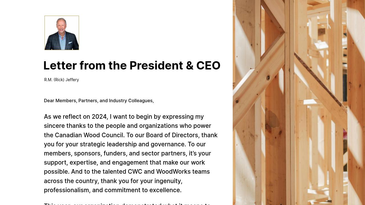 Letter from the President & CEO - Annual Report 2024 English