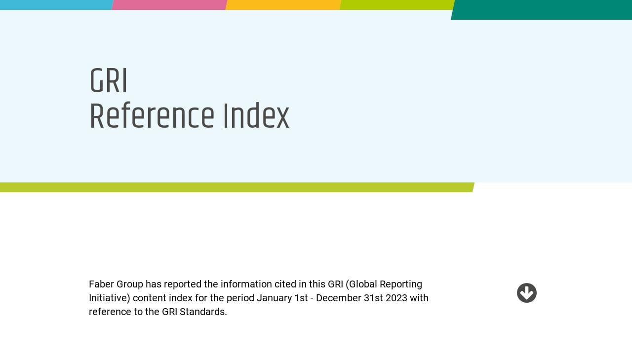 GRI Reference Index - Faber Group - Sustainability Report 2023 - EN