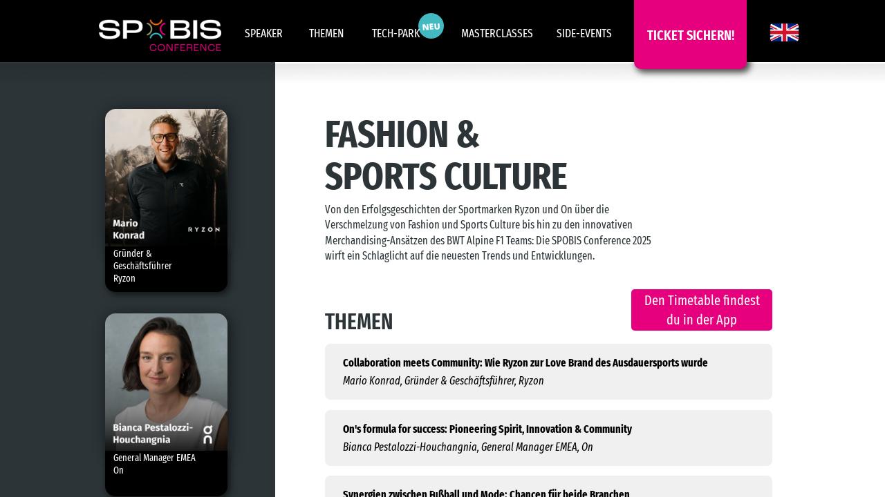Fashion & Sports Culture - SPOBIS Conference 2025 – Programm ...