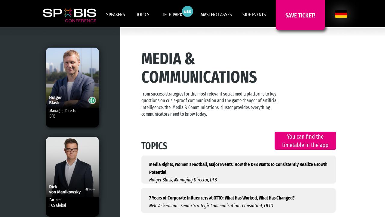 Media & Communications - SPOBIS Conference 2025 - Programme published ...