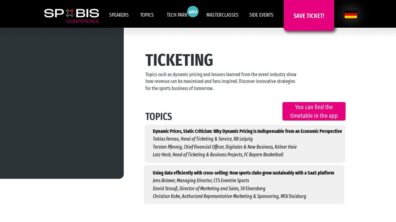 Ticketing - SPOBIS Conference 2025 - Programme published: The sports ...