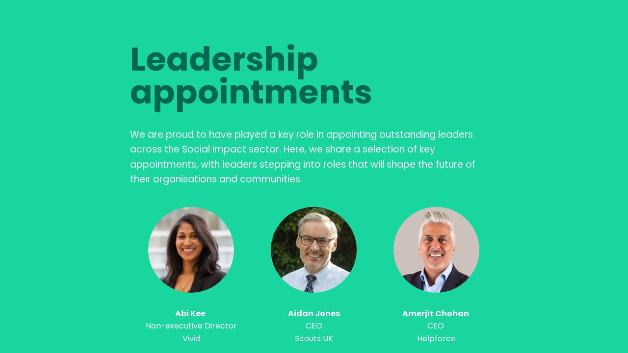 Some of our Highlight Appointments from 2024 - Social Impact 2024