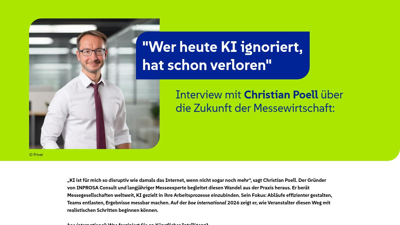 Interview Christian Poell - BOE Magazin 2026