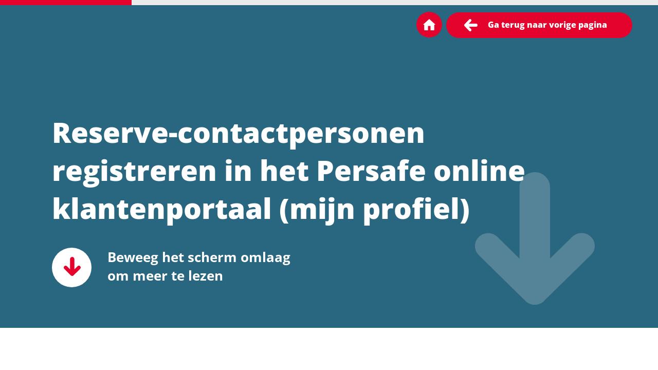 Reserve-contactpersonen registreren in het Persafe online ...
