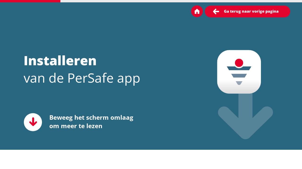 Installeren van de PerSafe-app - Abonnement 2; alarmgever