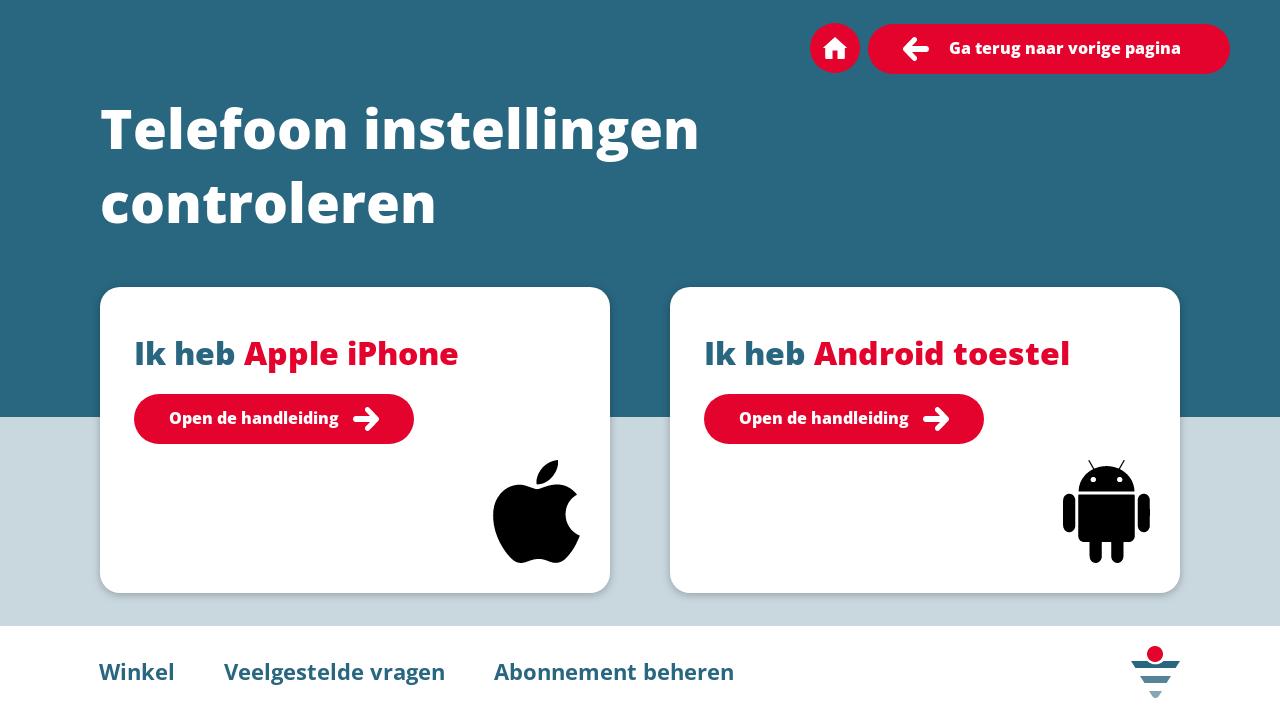 Telefoon instellingen controleren - Abonnement 1; alarmgever