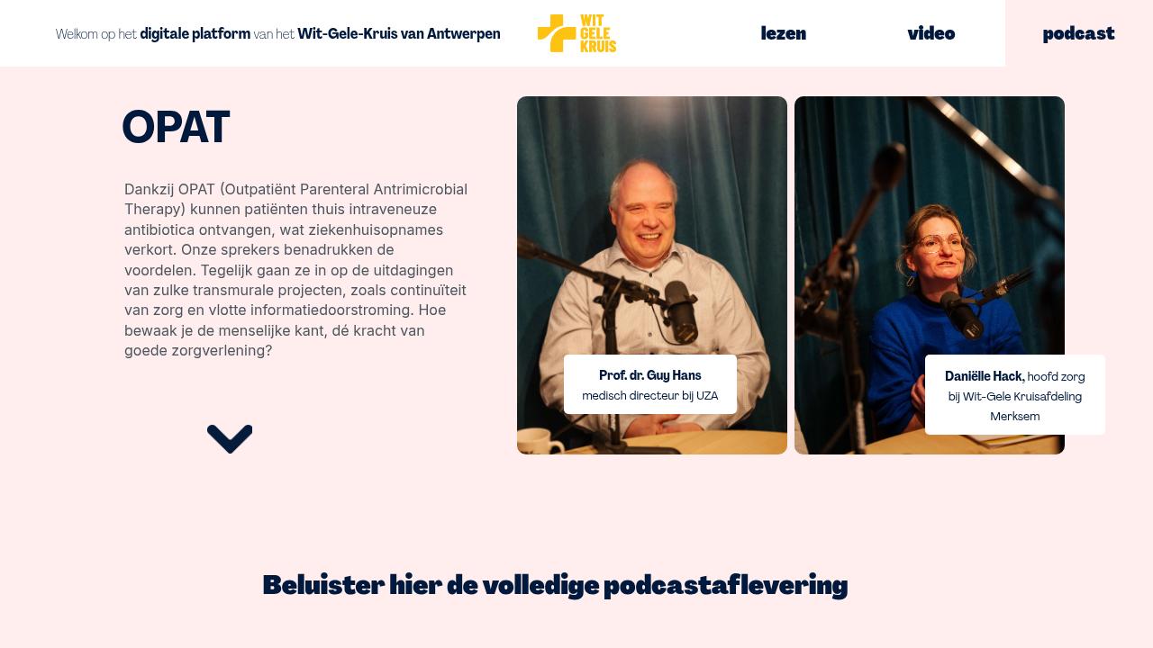 Podcast over OPAT - Zorgklap - het digitale platform van het Wit-Gele ...