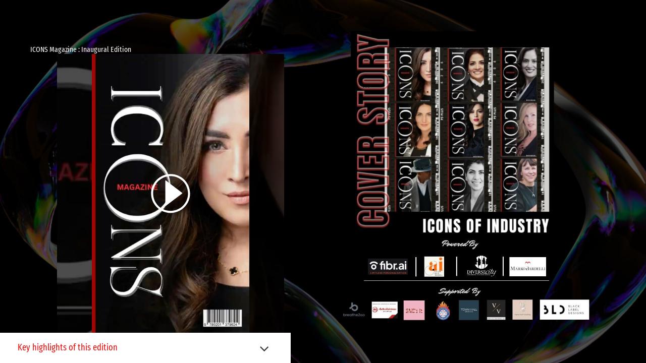 Cover Page - ICONS Magazine : Digital Interactive Magazine