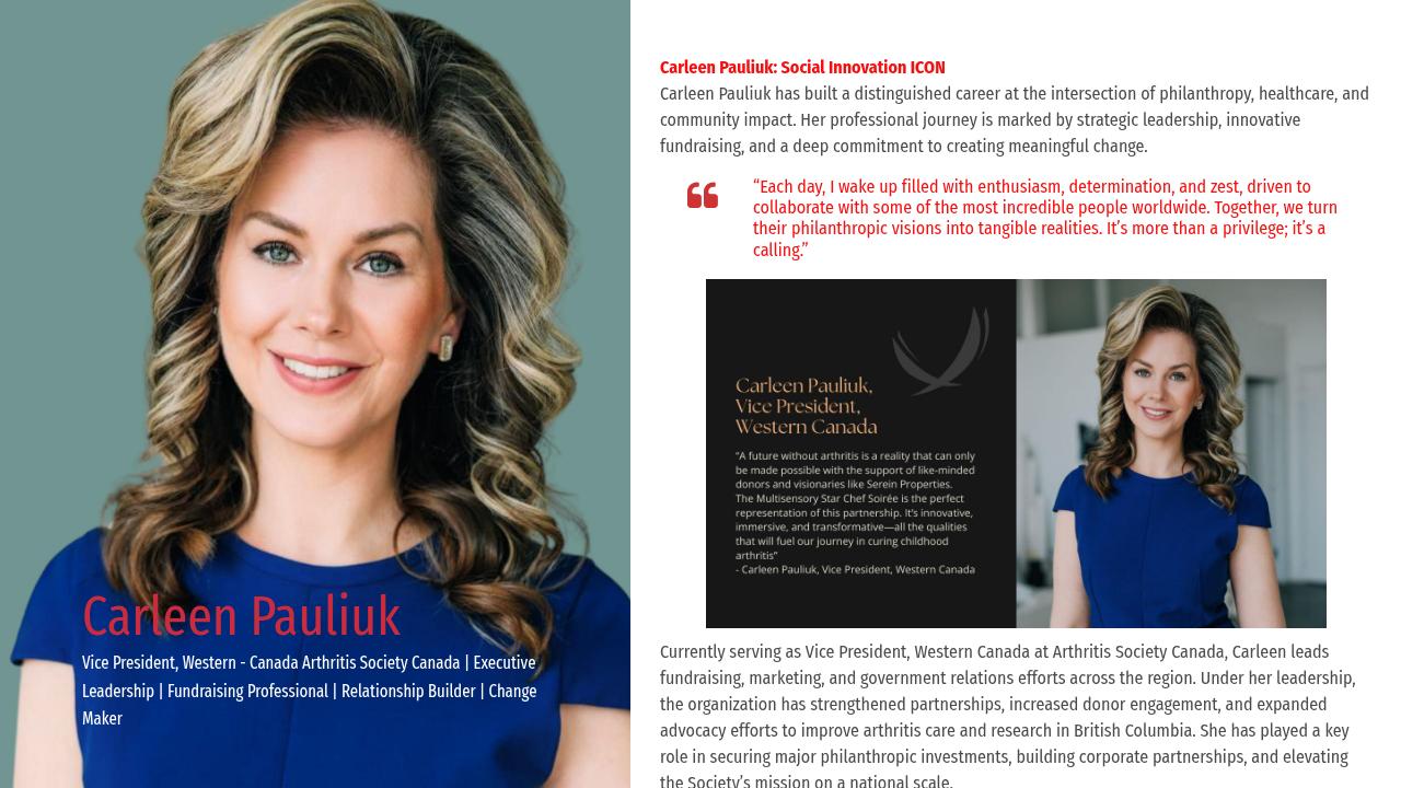 Social Innovation ICON : Carleen Pauliuk I Cover Story - ICONS Magazine ...